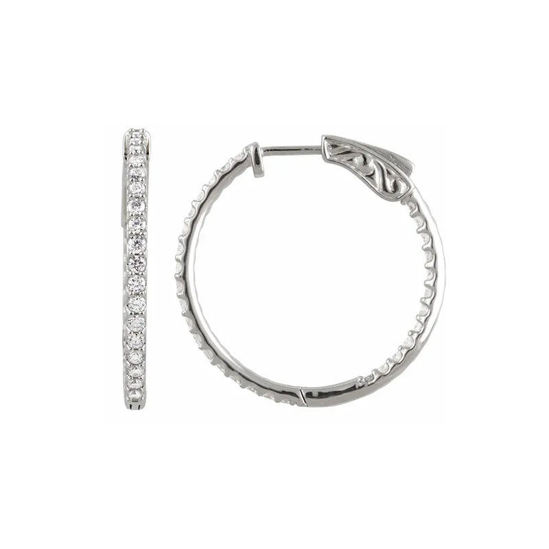 Angela's Large Inside-Out Hoops with 1.00 TCW Diamonds